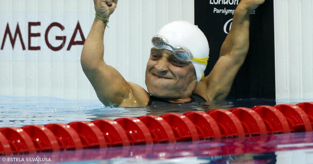 Simone Fragoso na final dos 50 metros livres S5 - Açoriano Oriental